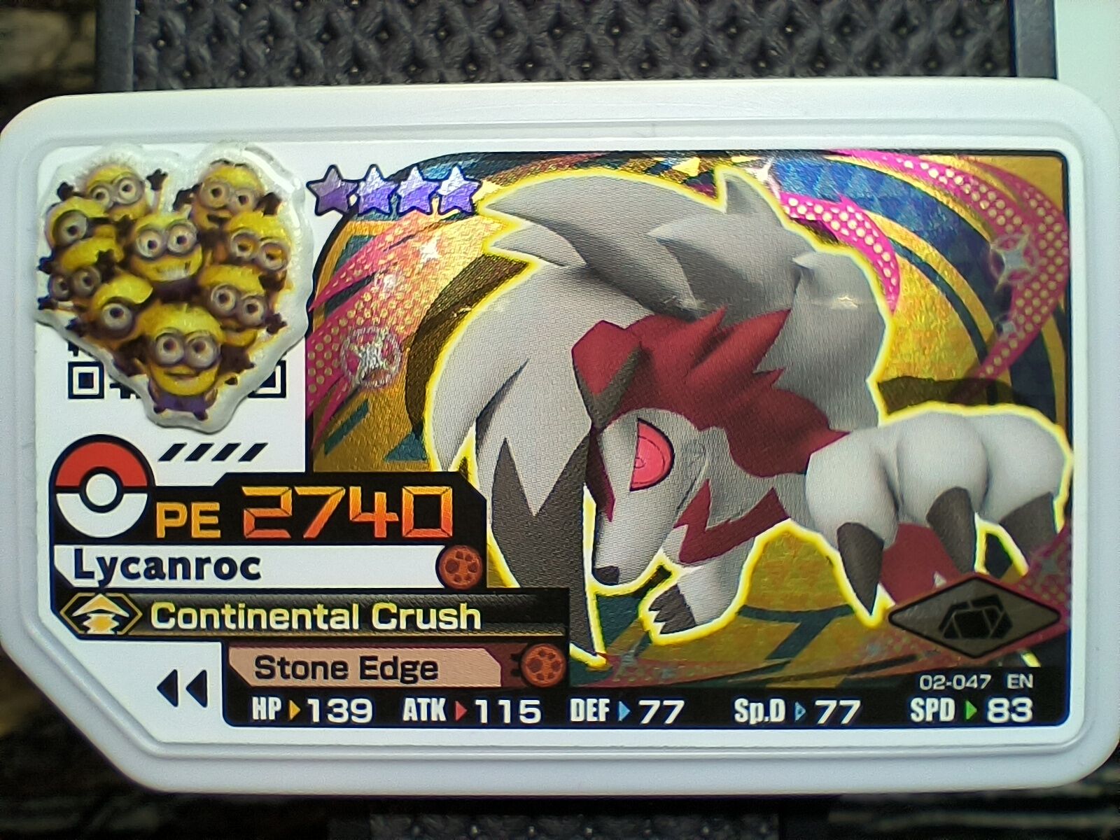 Pokemon Gaole Original 4 stars Disc 02-047 Lycanroc with Z-Move Pokemon ...