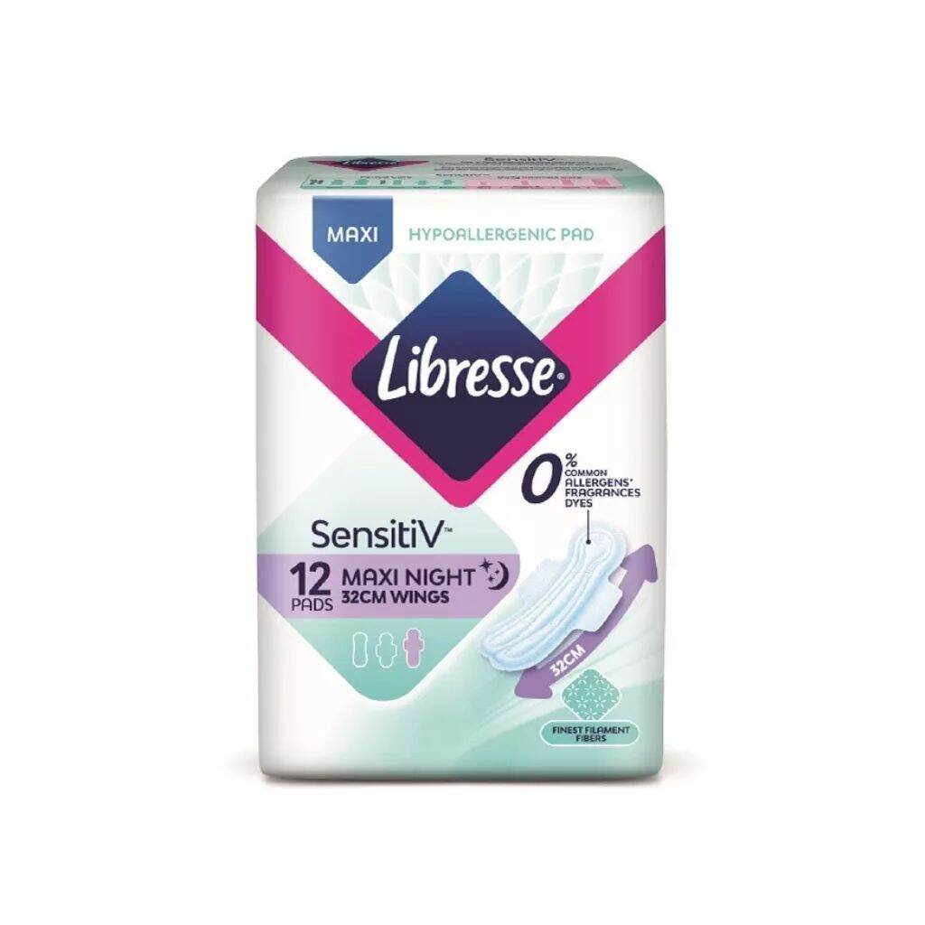 Libresse SensitiV Slim | Maxi Wing 24cm (16s) / Non Wing 24cm (20s ...