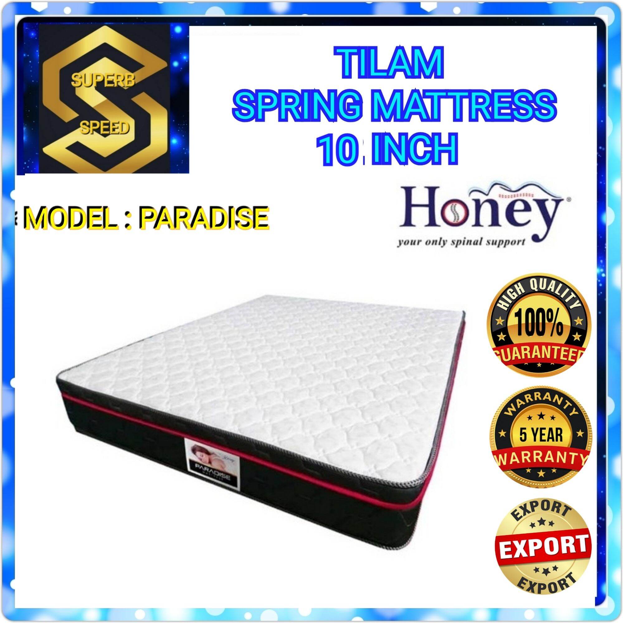 HONEY PARADISE 10" TILAM SPINE FIRM SPRING MATTRESS KING QUEEN SINGLE ...