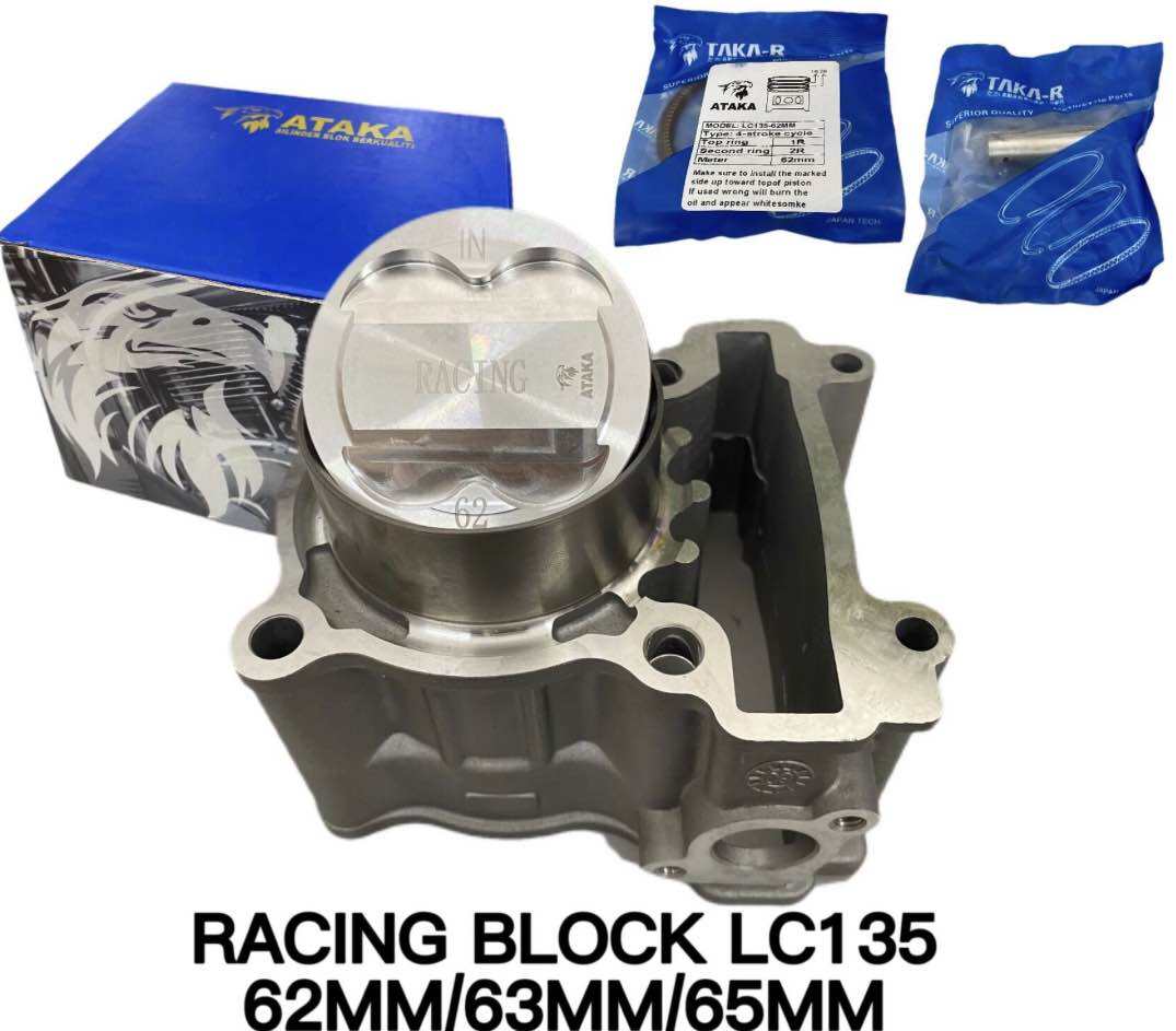 ATAKA RACING BLOCK Y15ZR LC135 62MM 63MM 65MM PISTON FORGED RACING SET ...