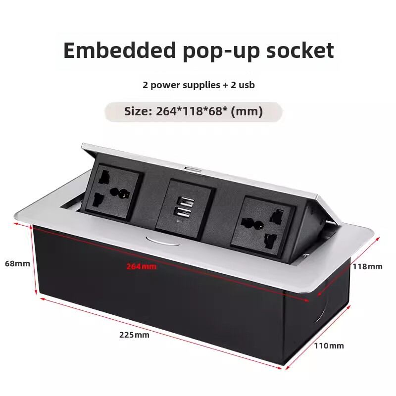 Desktop Pop-up Power Multimedia Desktop Socket Embedded Power Strip ...