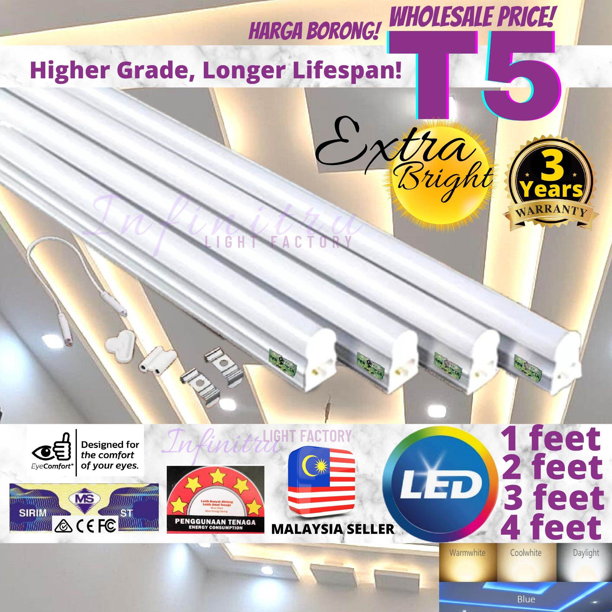 High Quality T5 LED Ceiling Light Complete Set 3 Years Warranty ( 1 ...