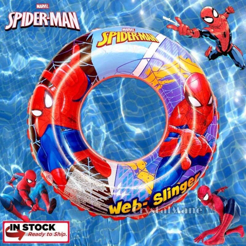 Inflatable MARVEL SPIDER-MAN Design Float Swim Ring Kids Size.Pelampung ...