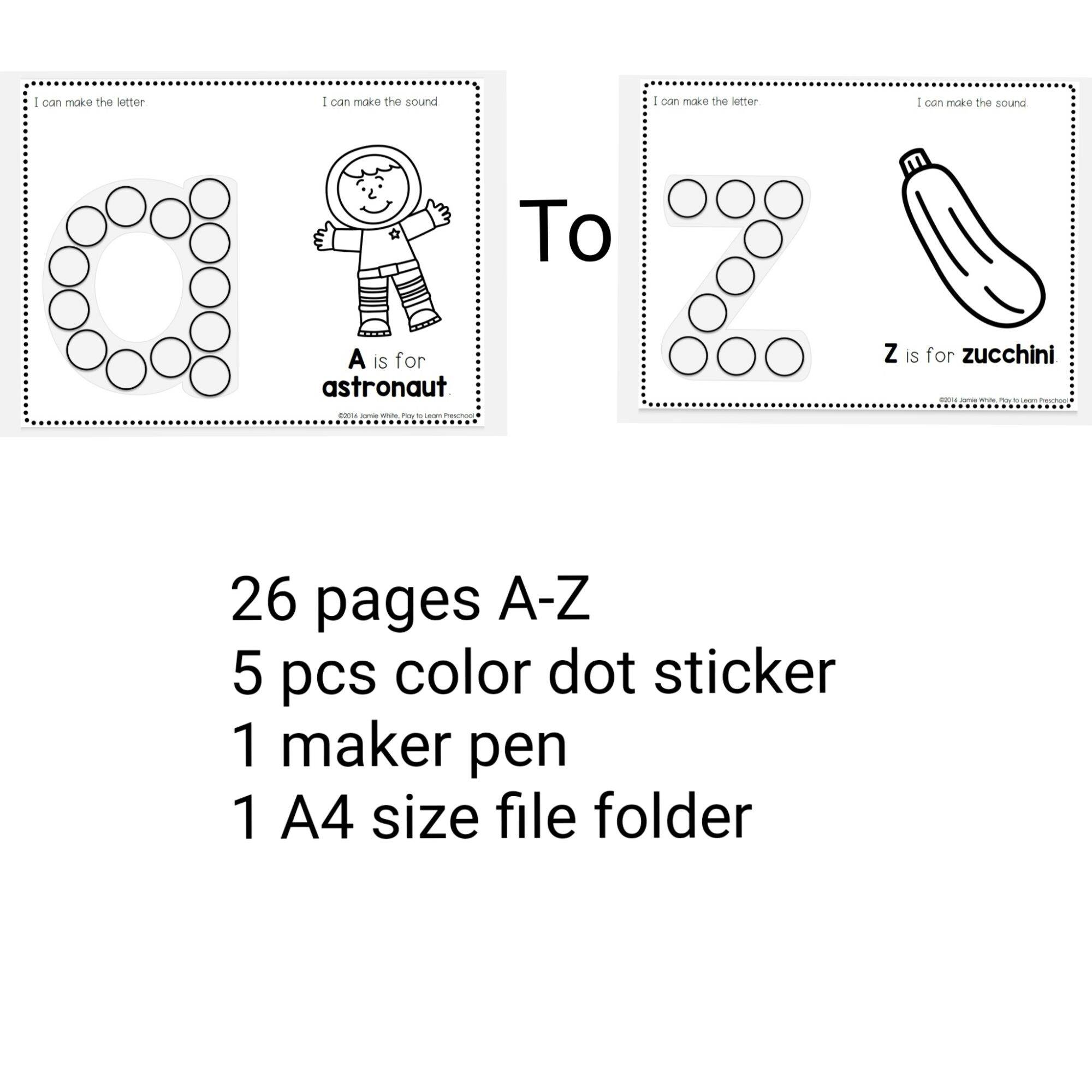Alphabet Number Do A Dot Activity Worksheet Montessori Activity Book ...