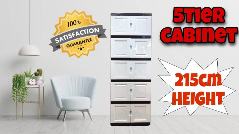EAGLE 5 Tier DIY Plastic Cabinet Almari Baju Almari Plastik Serbaguna ...