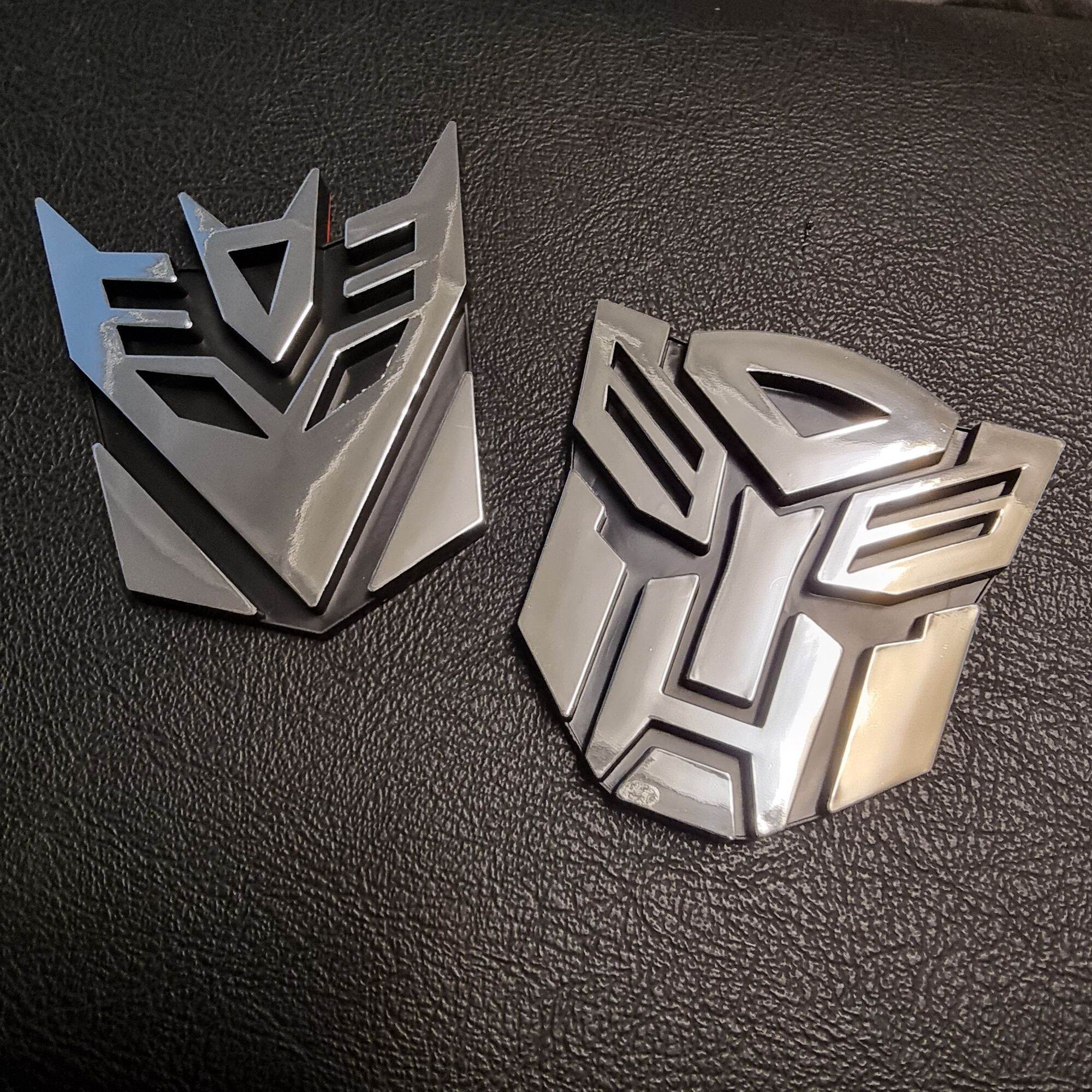 Abs Chrome Silver Plating Emblem Logo Sticker Transformer Autobot ...