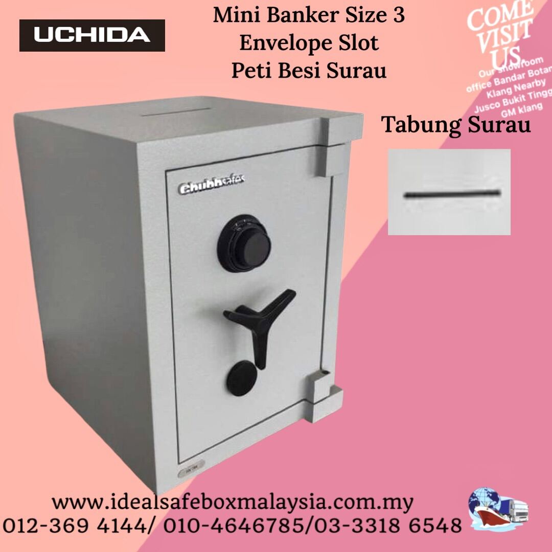 chubb mini banker 3 slot tabung surau tabung masjid peti besi ma | Lazada