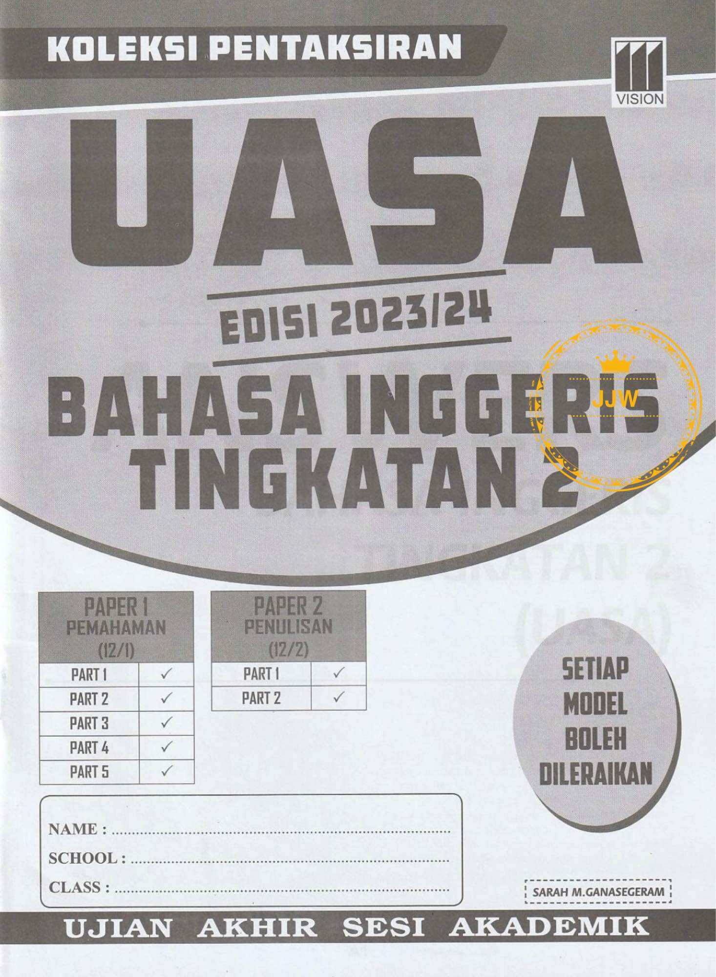 【JJW】(Vision) Kertas Model: Koleksi Pentaksiran UASA Tingkatan 2 Dwibahasa 2023/24 -- Form 2 ...