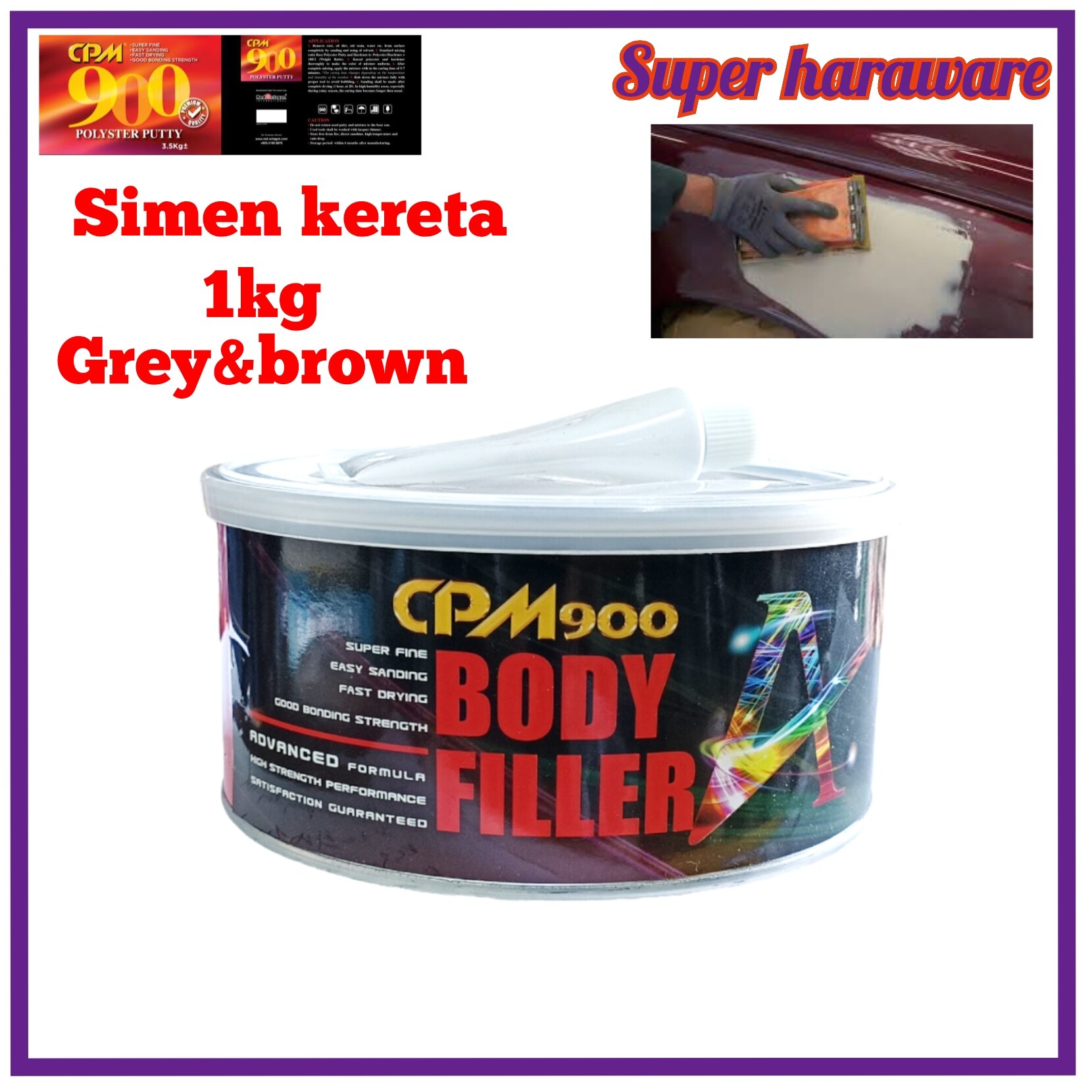 1KG Cpm900 Car Body Putty filler with Hardener Simen keteta/body putty ...