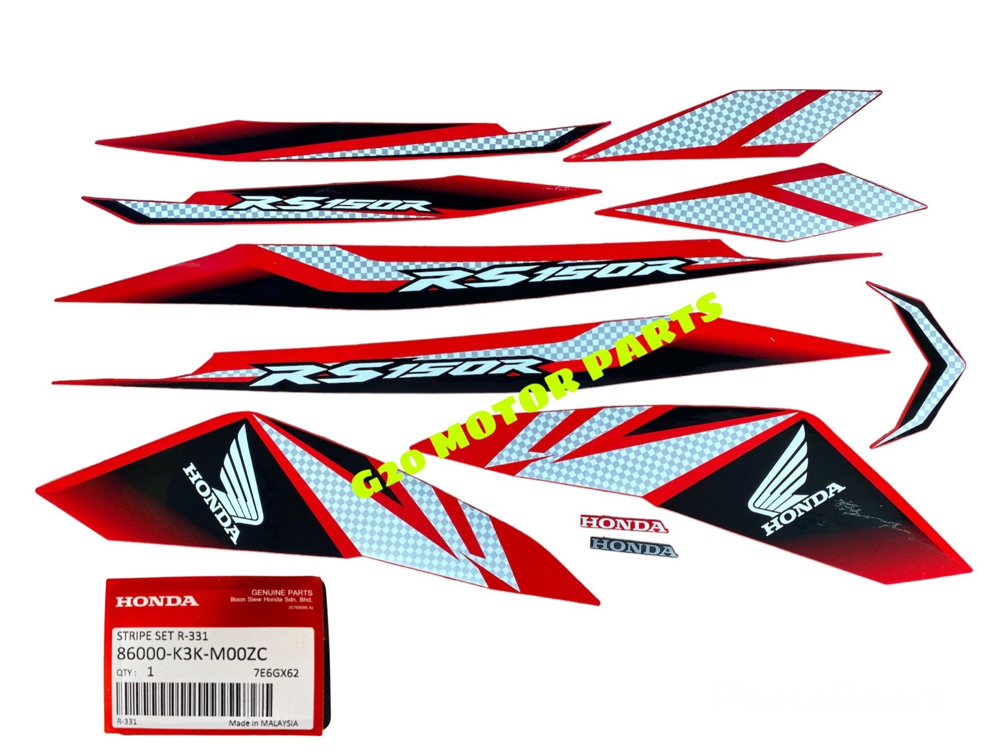 HONDA RS150 V5 BODY STICKER SET RED ORIGINAL | Lazada