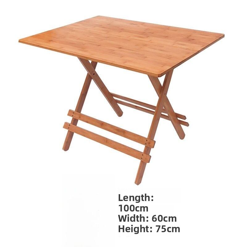 Portable Small Folding Table Bamboo Wooden Square Dining Table Simple ...