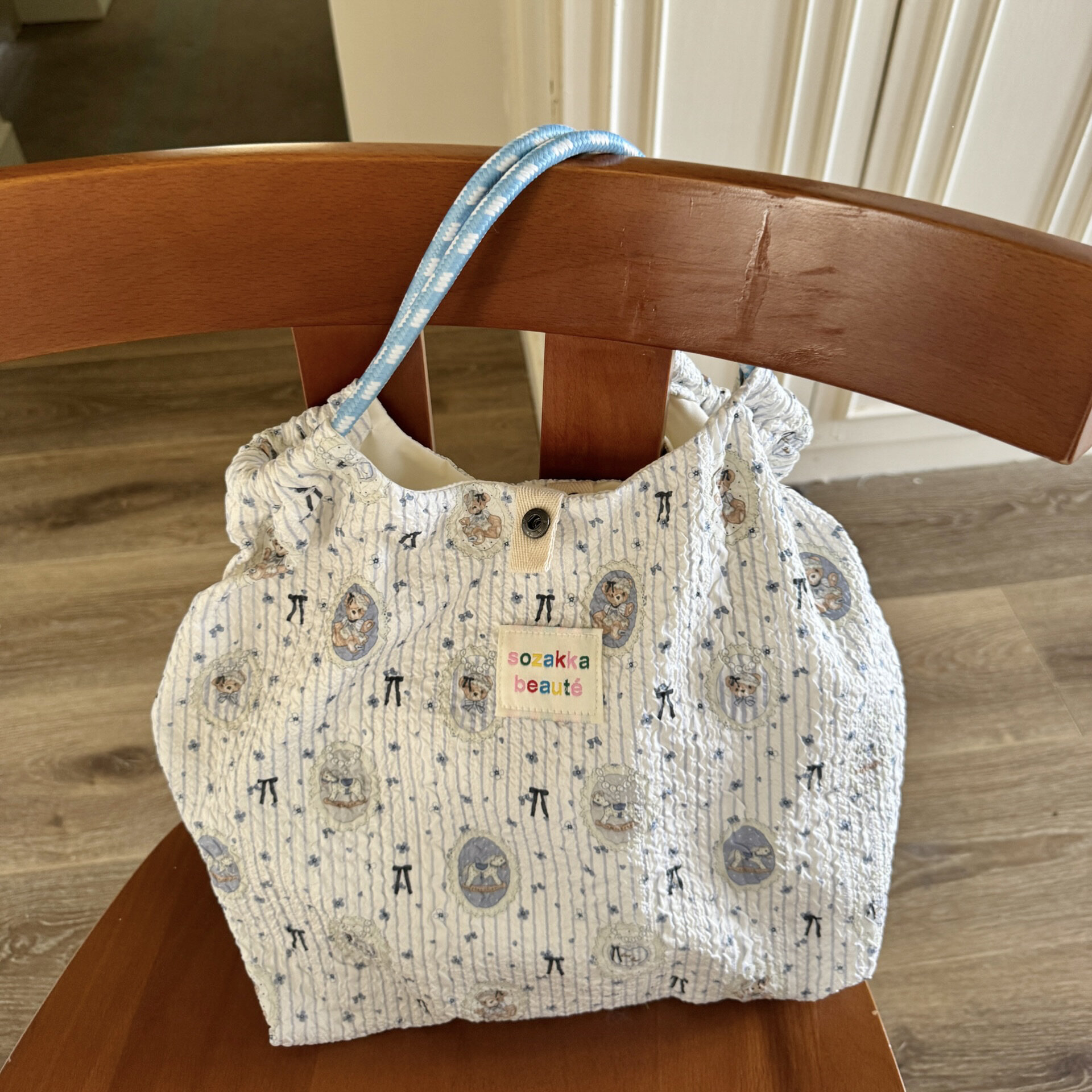 Cute Mint Mambo Bear Floral Bag Female Student Large Capacity Handbags ...