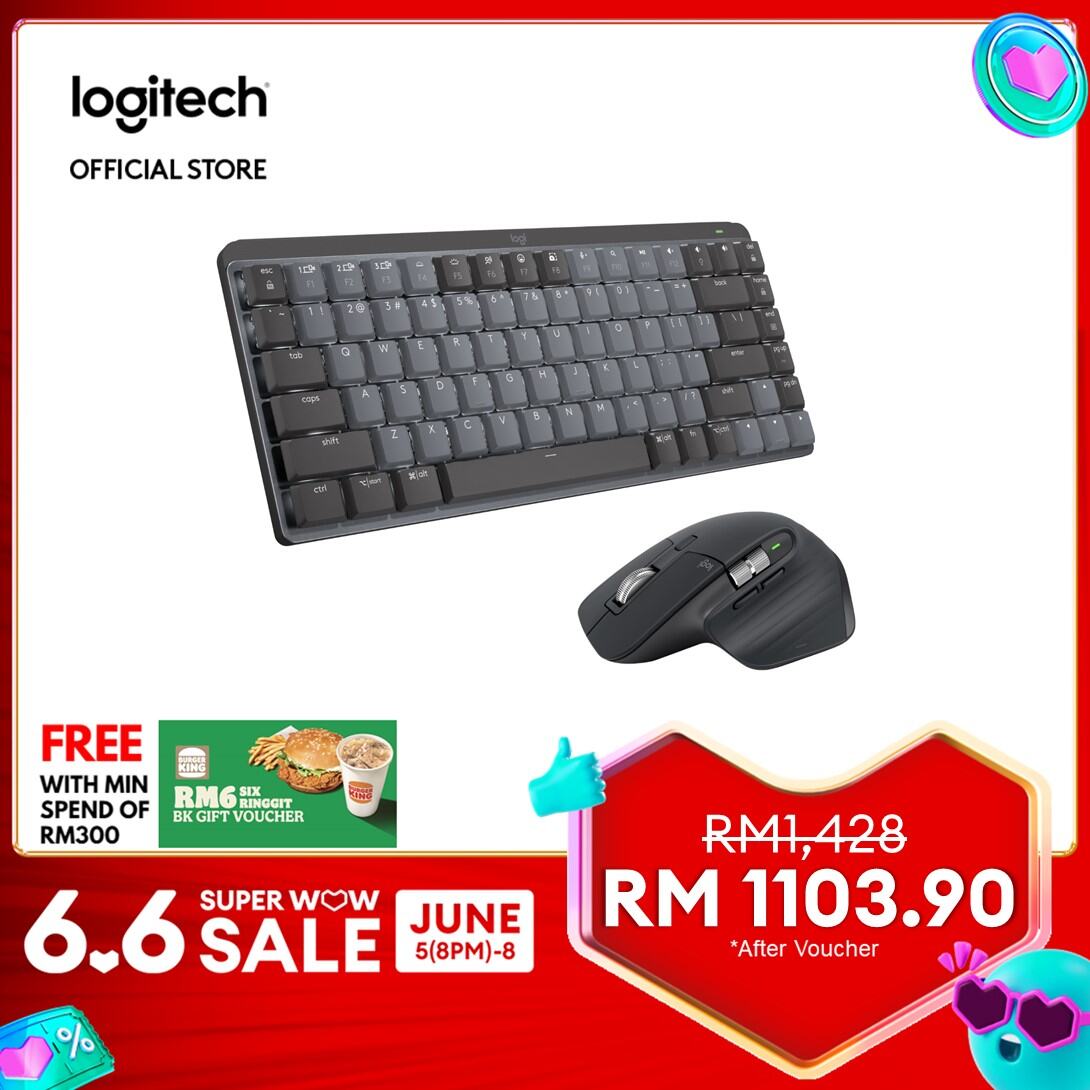 Logitech MX Mechanical Mini Wireless Illuminated Keyboard + Logitech MX ...