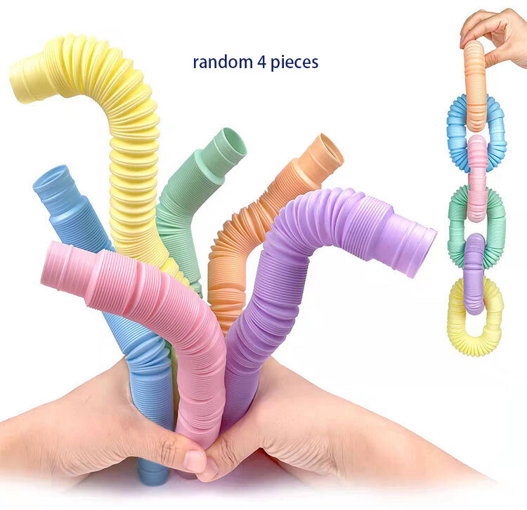 4 Pack Mini Pop Tube Sensory Fidget Toy Colorful Heavy-Duty for ...
