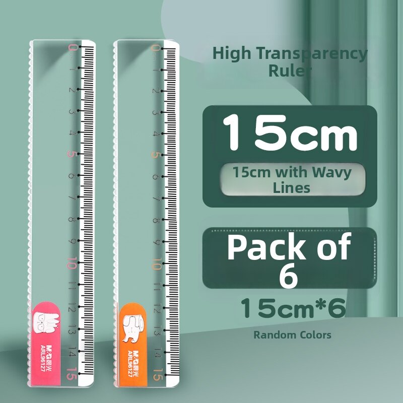 M&G | Transparent Wave Ruler Multifunctional Aesthetic Drawing Scale ...