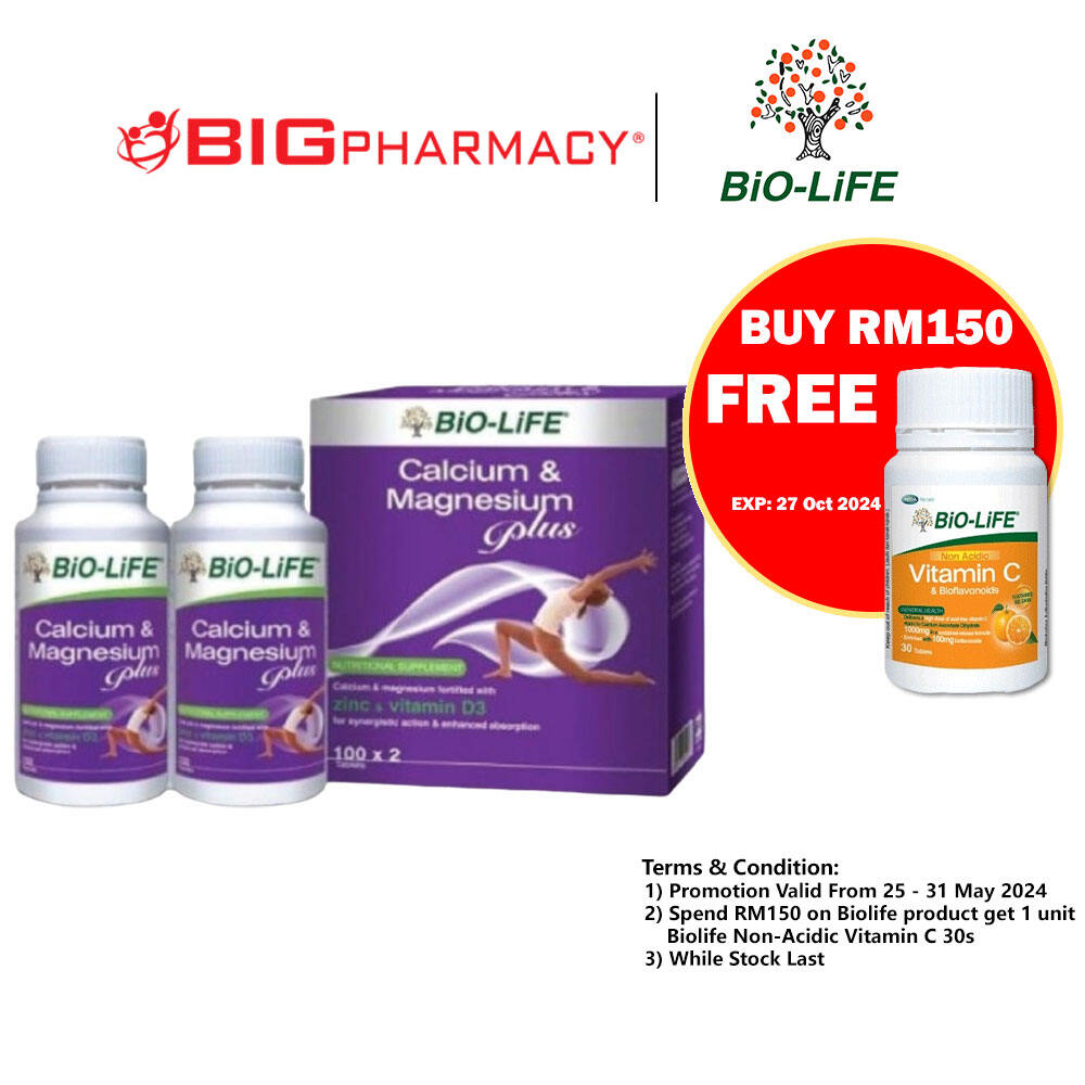 Biolife Calcium and Magnesium Plus 100s x2 | Lazada