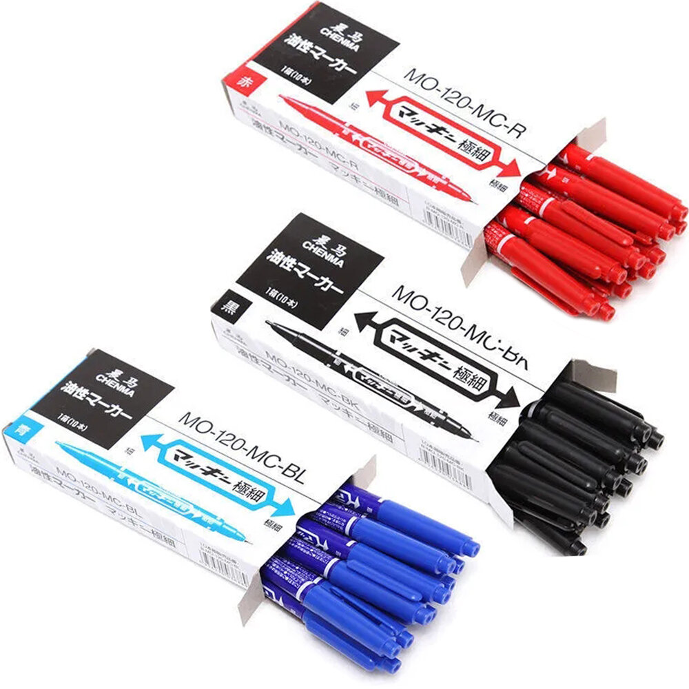 10pcs Tattoo Skin Markers Pen Scribe Permanent Makeup Tattoo Supplies ...