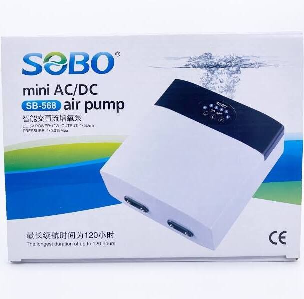 SOBO SB-568 / SB-368 AC/DC Air Pump Aquarium Portable Oxygen Pump | Lazada