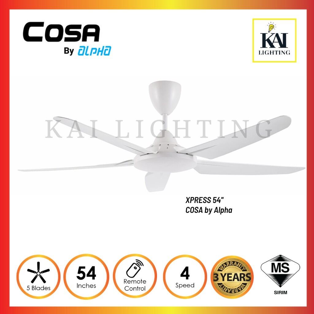 ALPHA COSA XPRESS LED / NON LED 54"& 40'' REMOTE CEILING FAN 4 SPEED ...