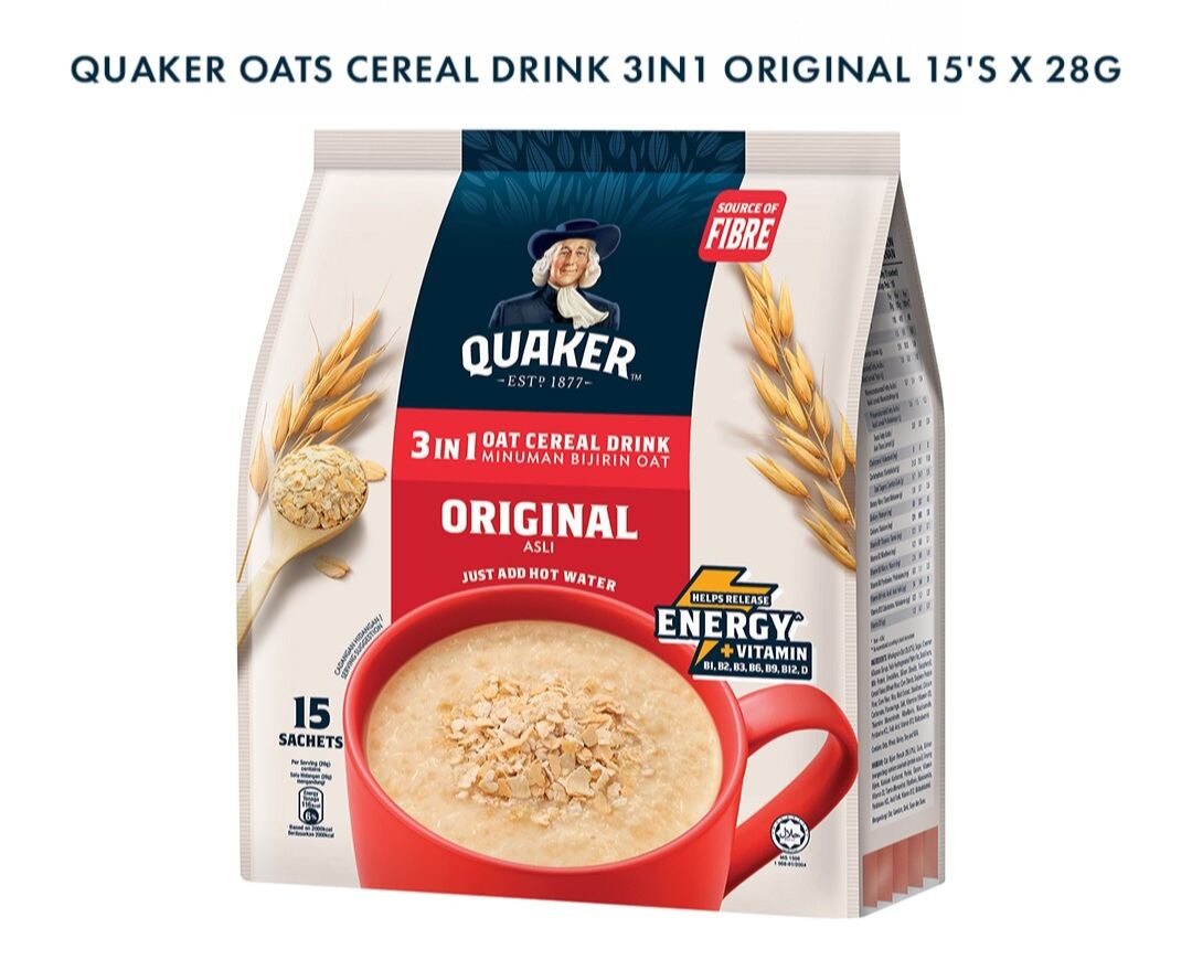 Quaker Oat Cereal Drink 3in1 Original 15's x 28g | Lazada