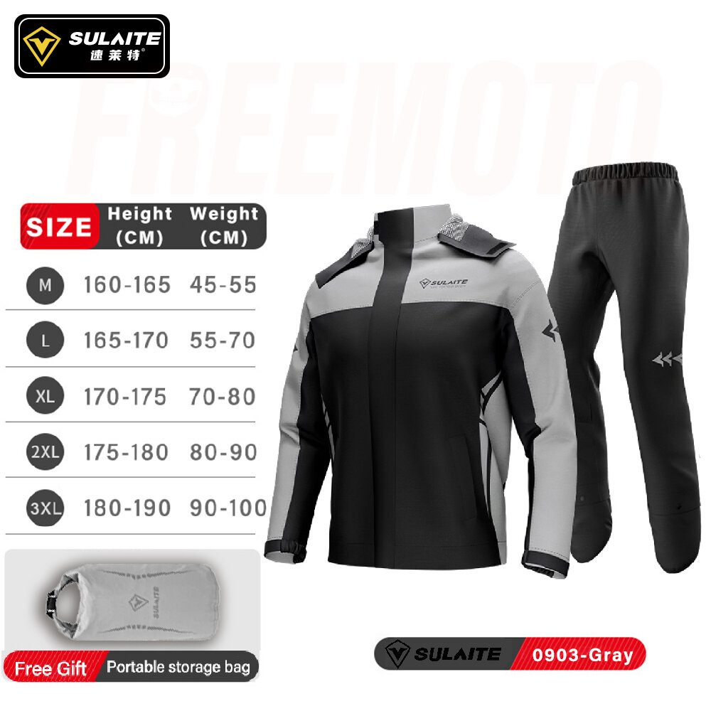 SULAITE Motorcycle Rain Suit Men Women Rain Gear Waterproof Protective ...
