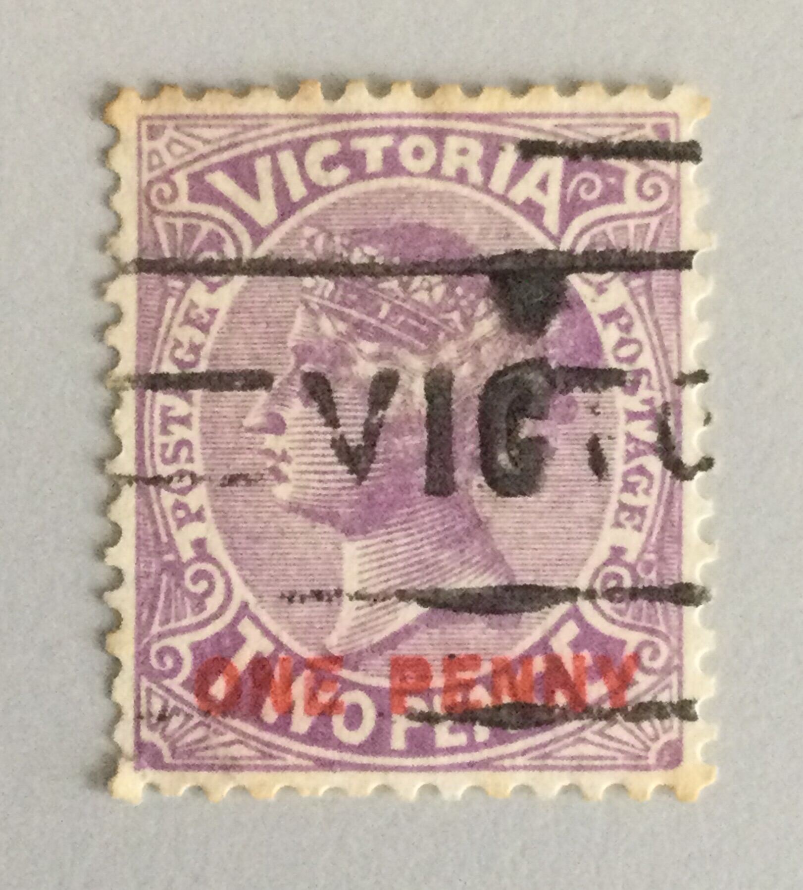 1912 Australia Victoria Surcharged 1p on 2p stamp | Lazada