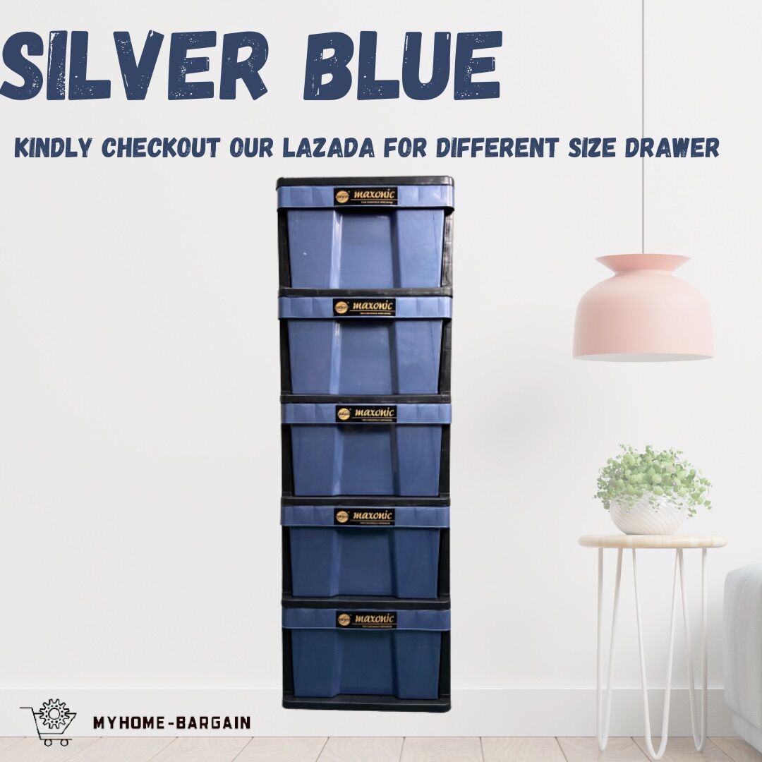 Plastic Drawer | Laci Plastik | 5 Tier | Cabinet | Almari | Rak ...