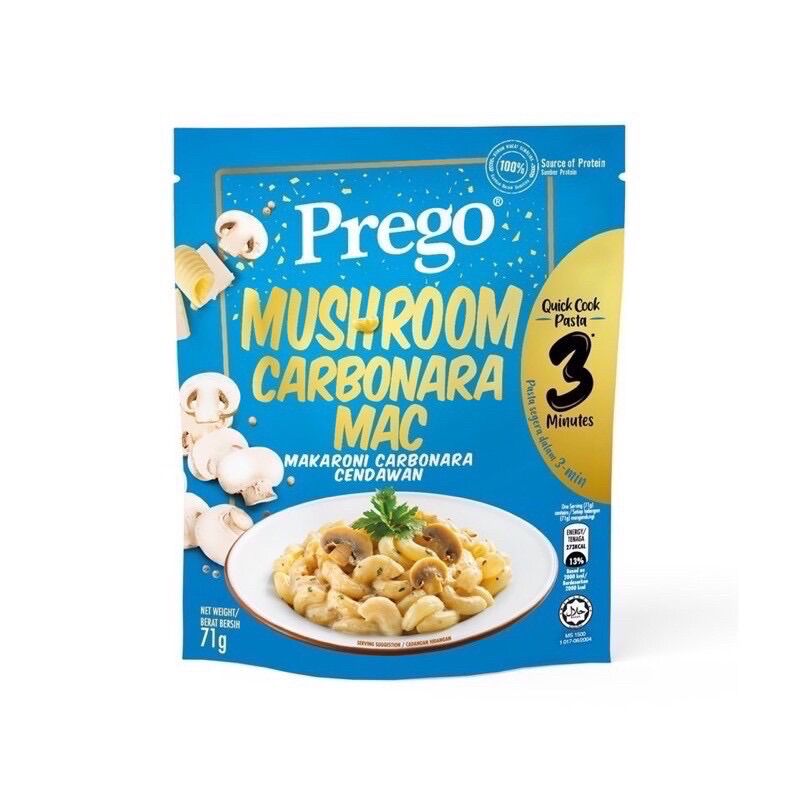 【Ready Stock】Prego Quick Cook Dried Pasta (70g / 71g) - 2 Variants ...