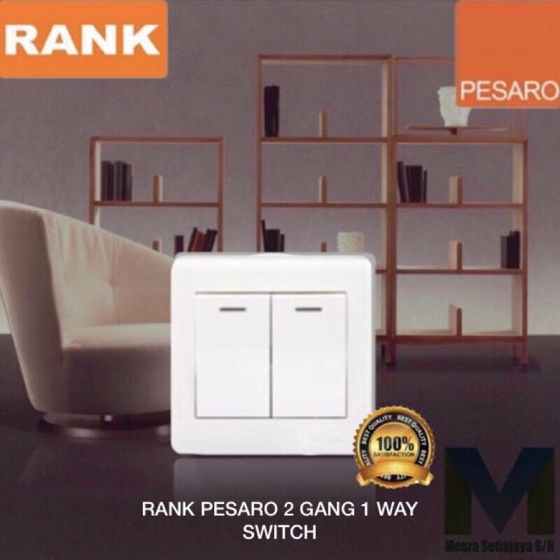 Rank Pesaro Socket / Switches 13A,15A, 1Gang, 2Gang, 3Gang, 20A switch ...