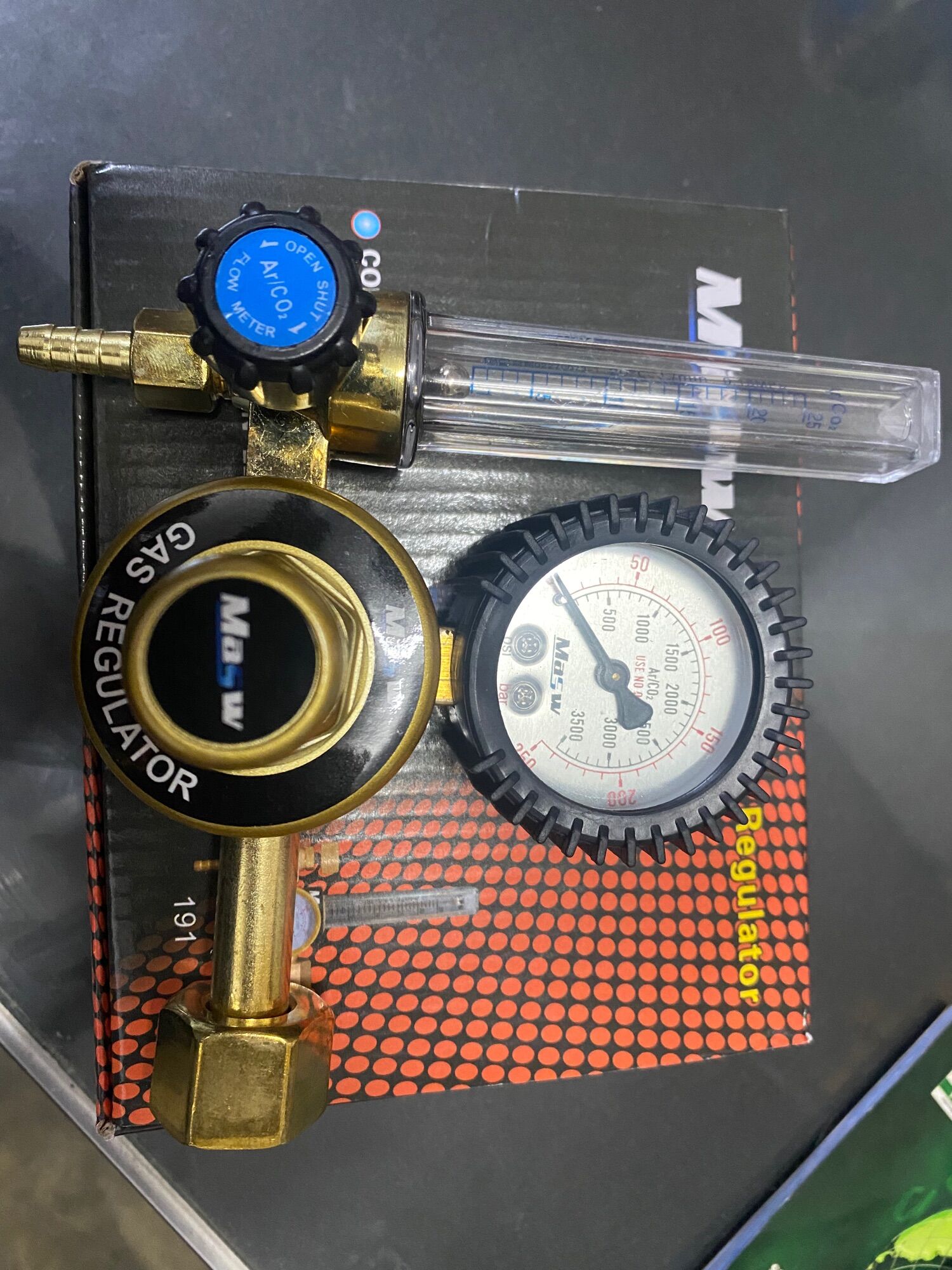 MASW CO2 Gas Mig Flow Meter Welding Weld Flowmeter Regulator Gauge ...