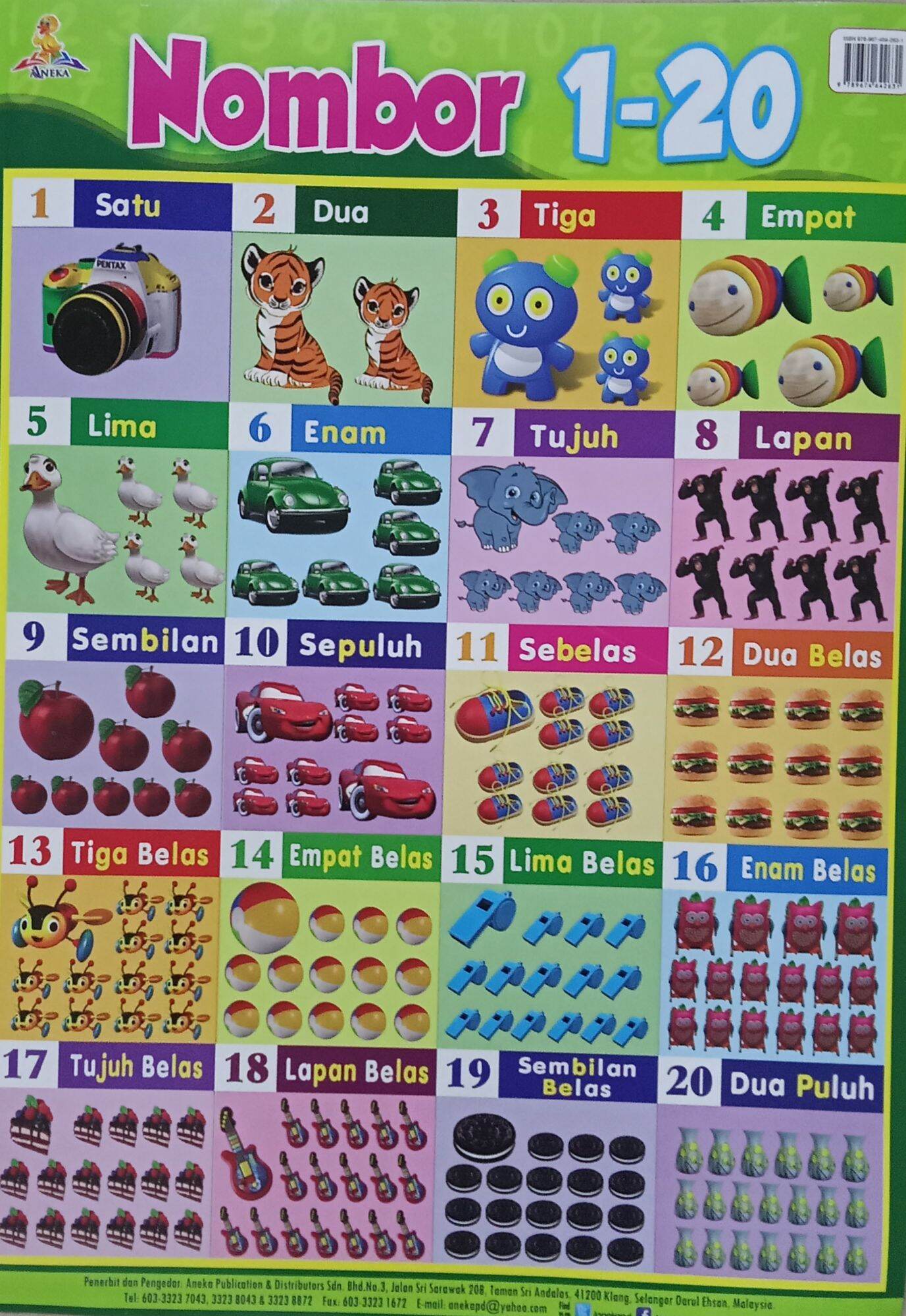 CHARTS NOMBOR 1-20 | Lazada