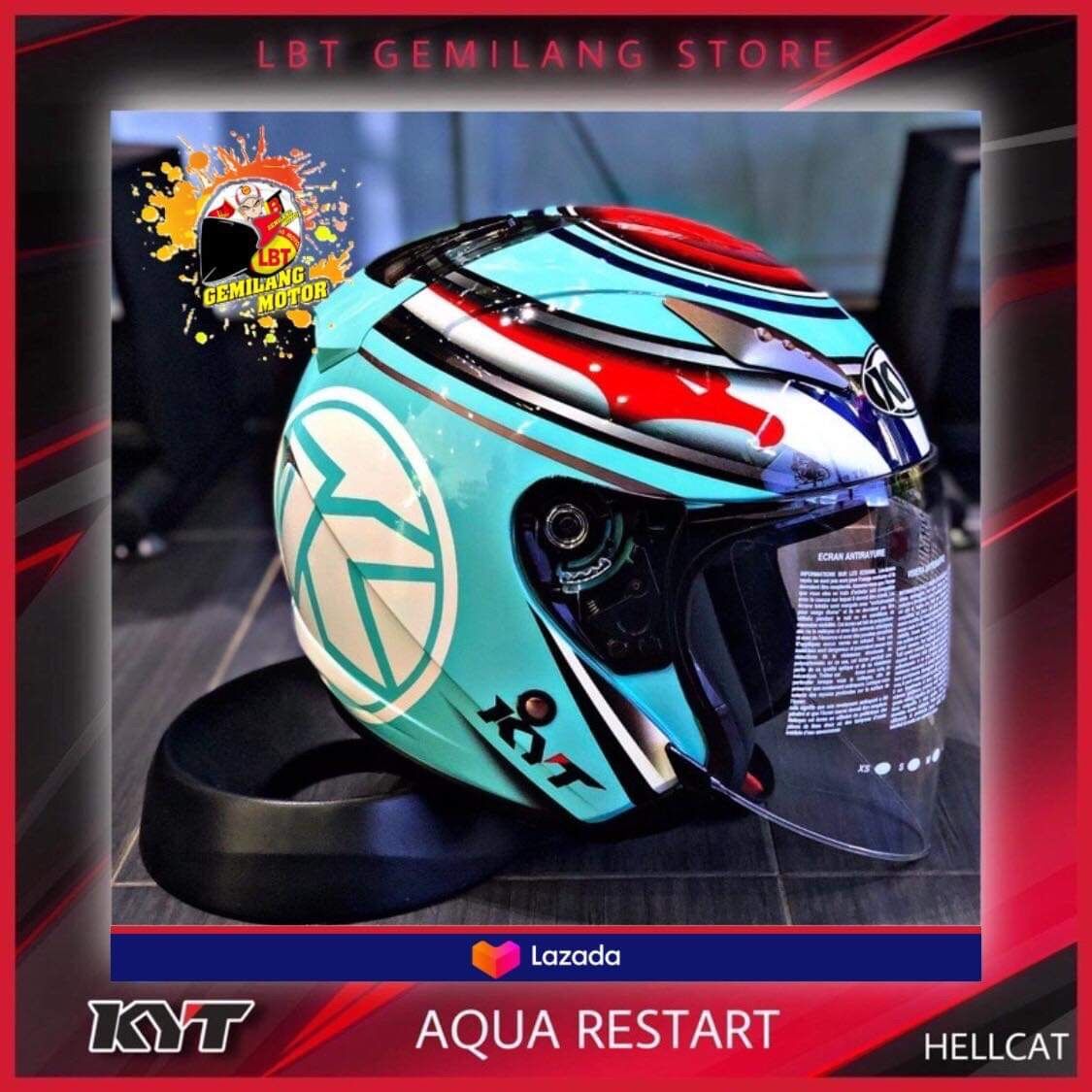 KYT Helmets Hellcat [Aqua Blue] | Lazada