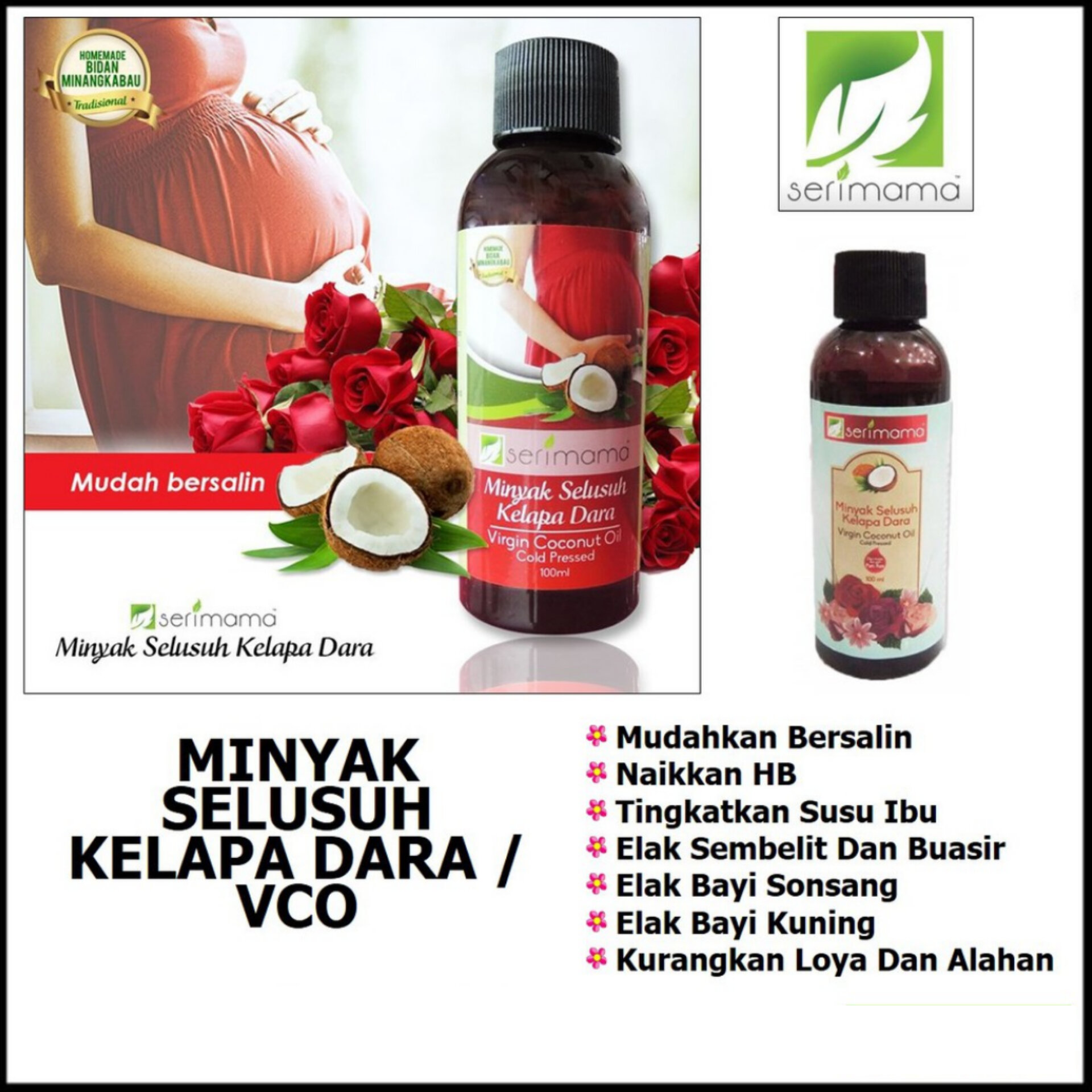 Minyak Selusuh Kelapa Dara 100ml Mudah Bersalin Bekal Tenaga | Lazada