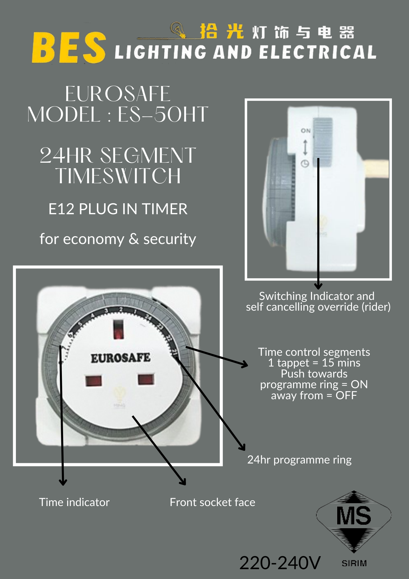 [SIRIM] EUROFASE 24HR SEGMENT TIME SWITCH | Lazada