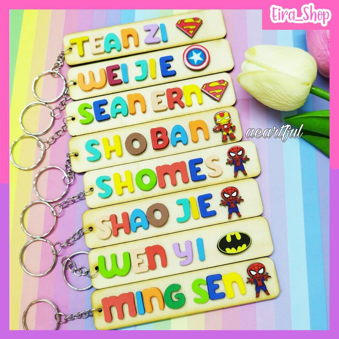 [kOC4]Keychain Nama Kayu Warna warni Colourful | Lazada