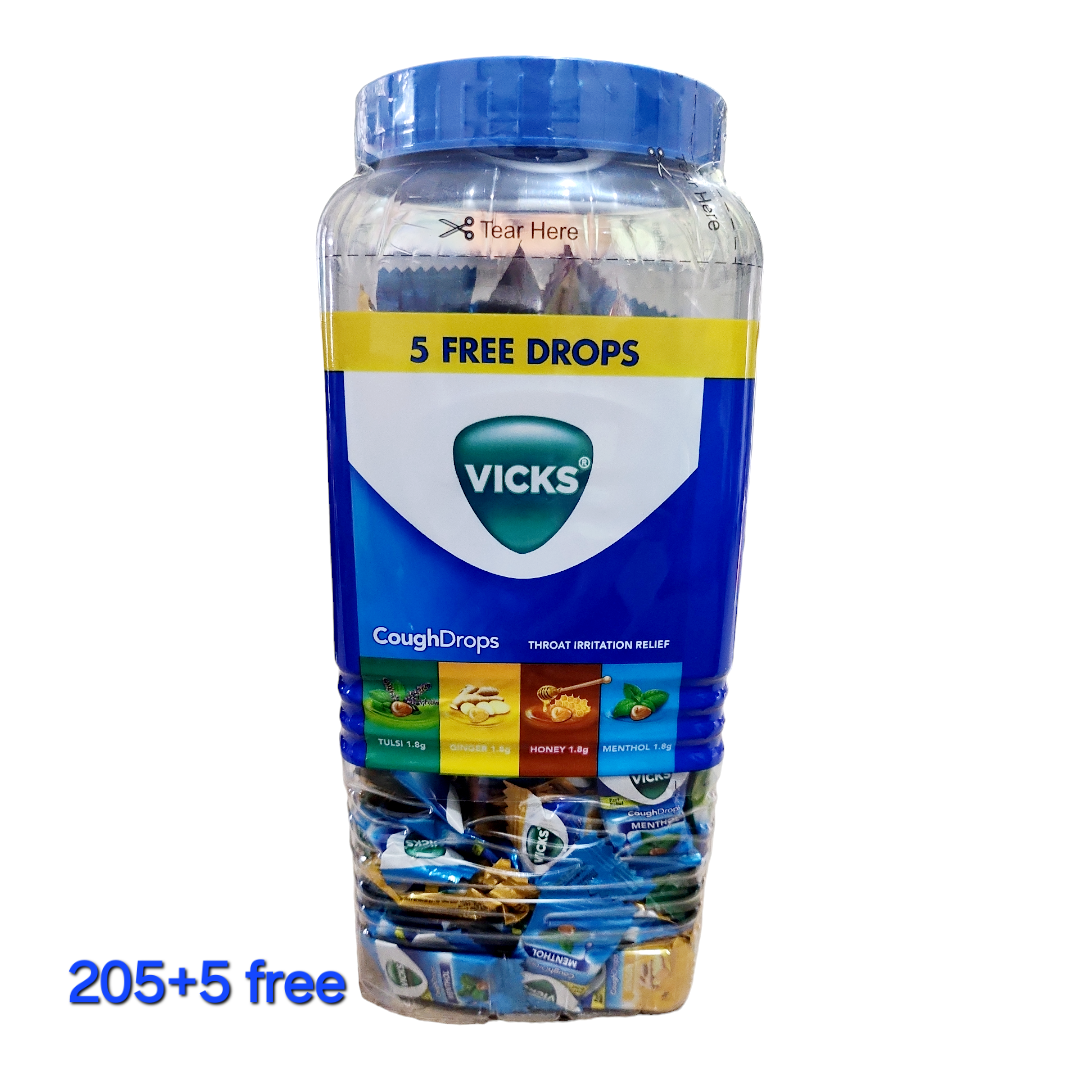 Vicks CoughDrops Candy Throat Irritation Relief [205+5free] with a mix ...
