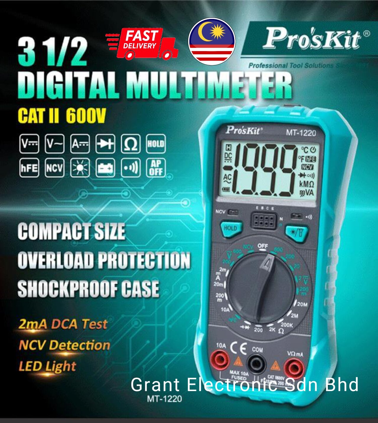 Pro'sKit 3 1/2 Digital Multimeter - MT1220 600v MT-1220 | Lazada