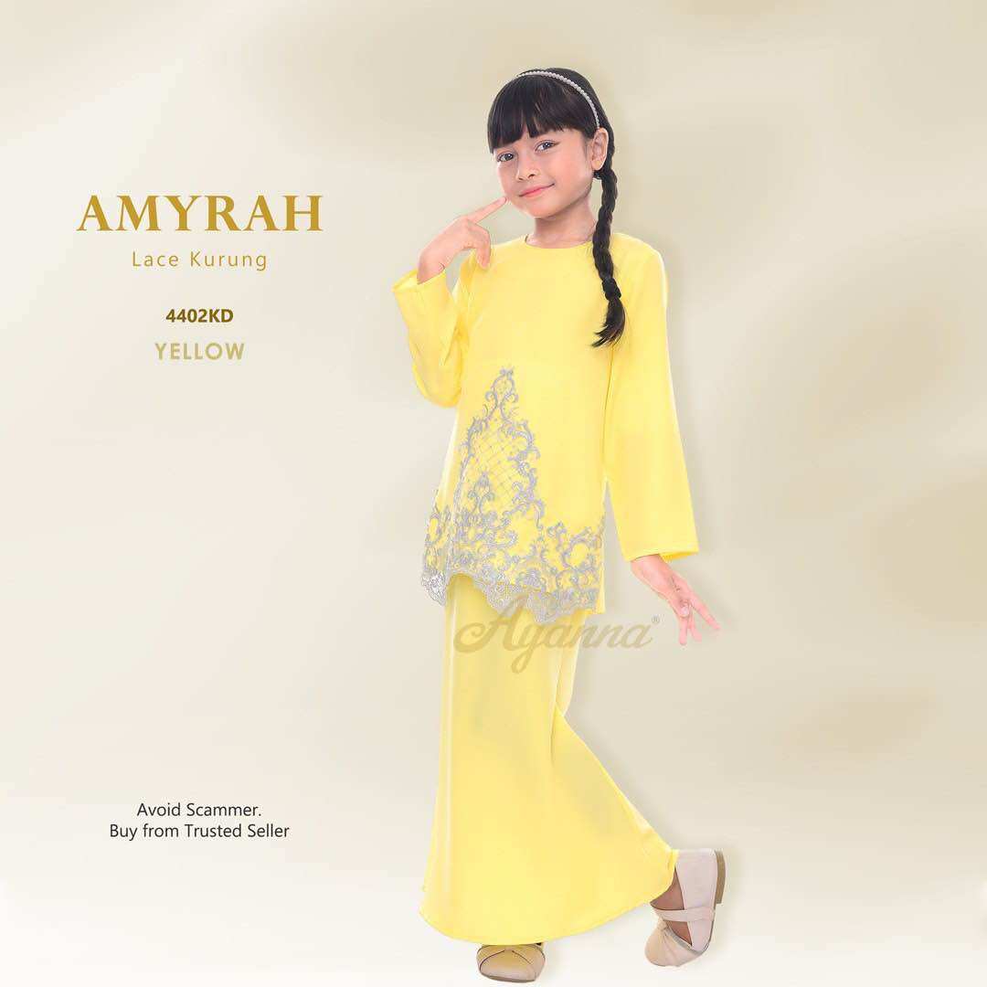 Koleksi Baju Raya Kanak-Kanak 2024 Amyrah Lace Kurung by Ayanna ...