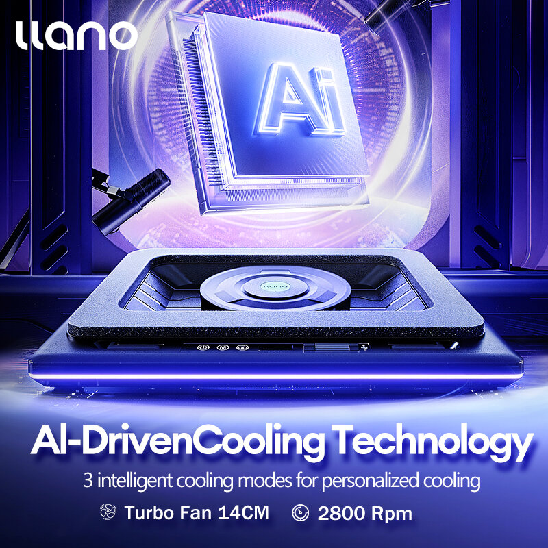 Llano V12 Ultra AI Laptop Cooling Pad with Smart Temp Control Gaming ...