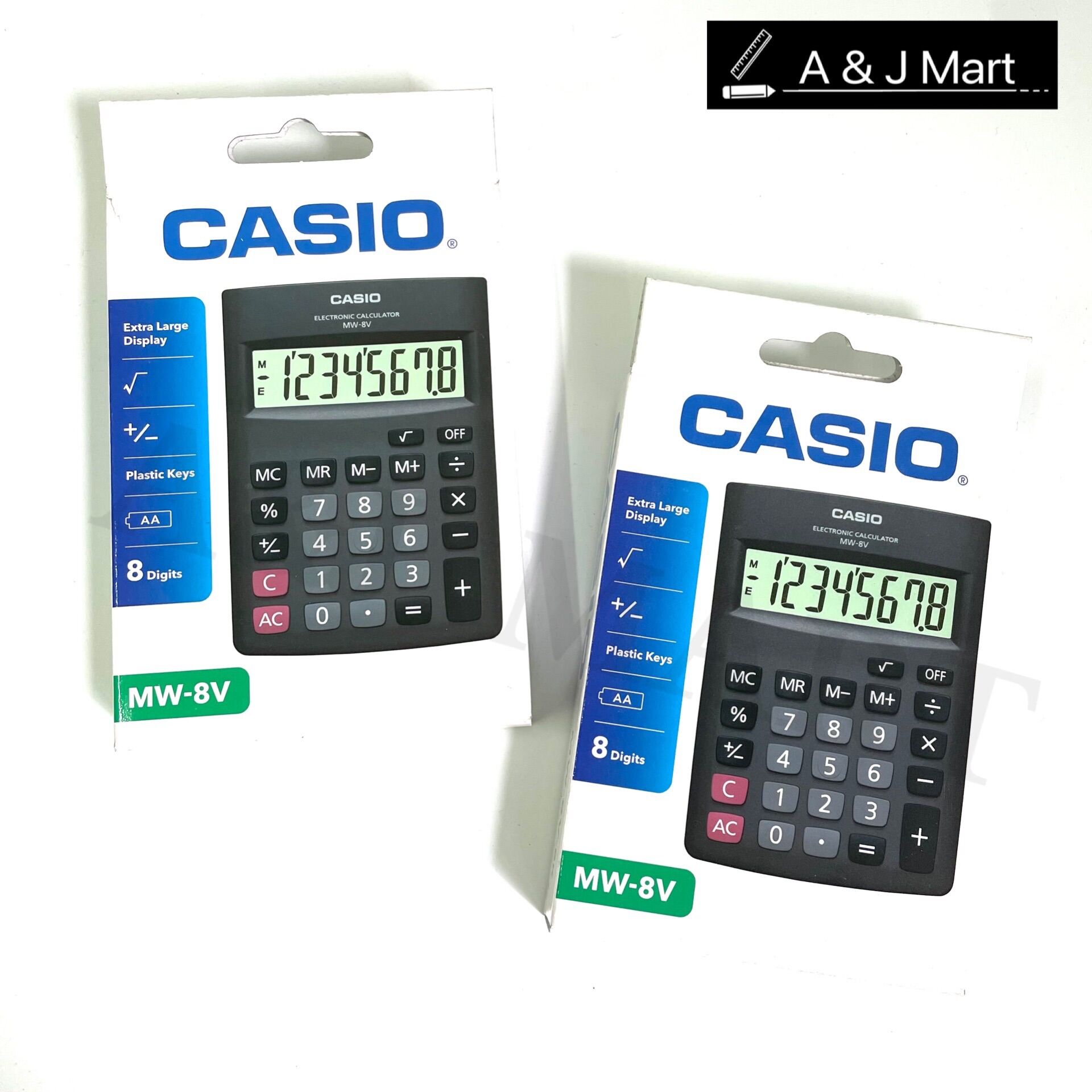 CASIO Electronic Calculator MW-8V-BK 8Digits/计算机（1 pcs） | Lazada