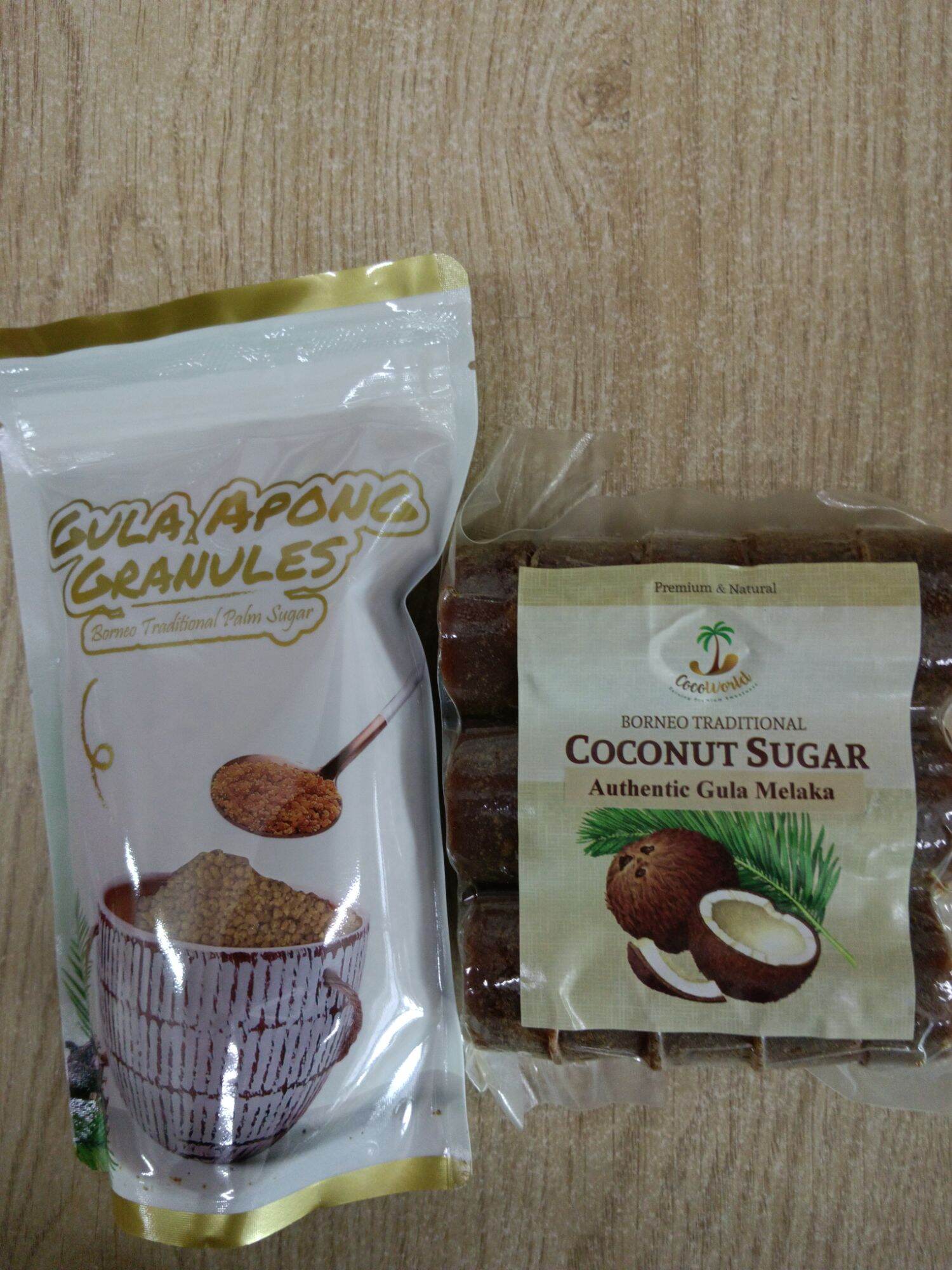 Gula Apong Granules 300g + Borneo Coconut Sugar Cube 500g | Lazada
