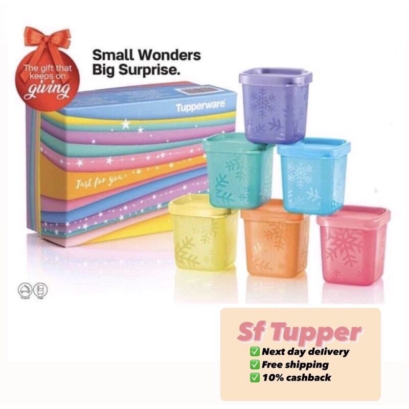 Tupperware Rainbow Snowflakes Cubes (80ml) Small Container 6pcs | Lazada