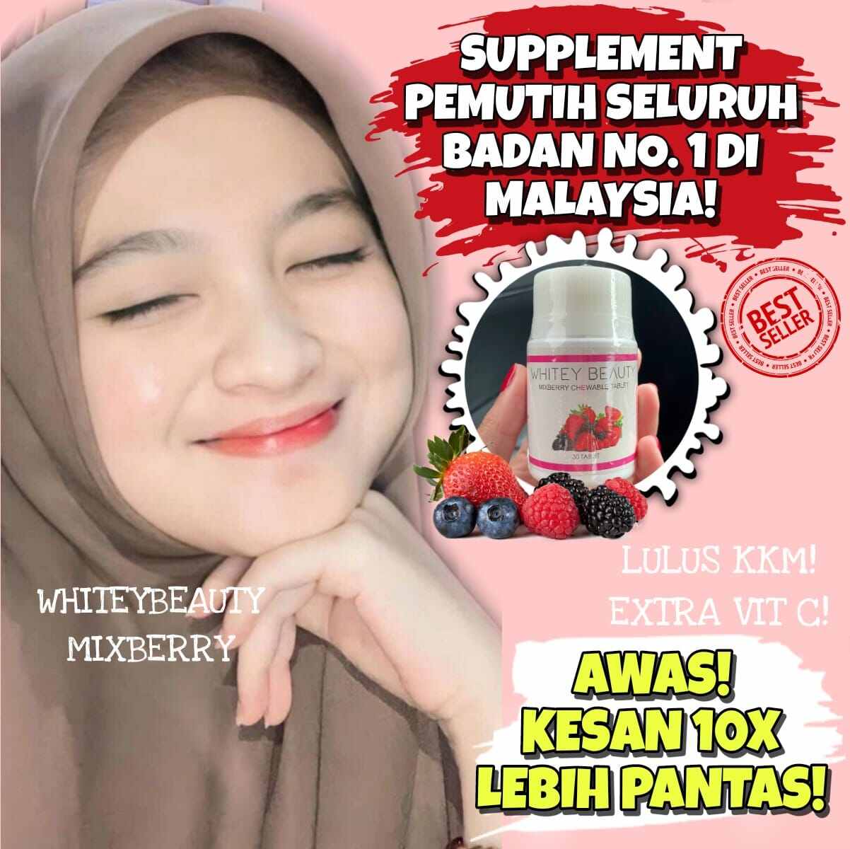 pil Putihkan kulit whitening supplement glutathione vitamin c | Lazada
