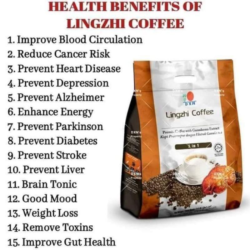 DXN Lingzhi Coffee 3in1/Kopi Pracampur dengan Ekstrak Ganoderma 20 ...