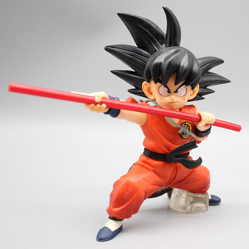 12cm Anime Dragon Ball Z Childhood Son Goku Power Pole Action Figures ...
