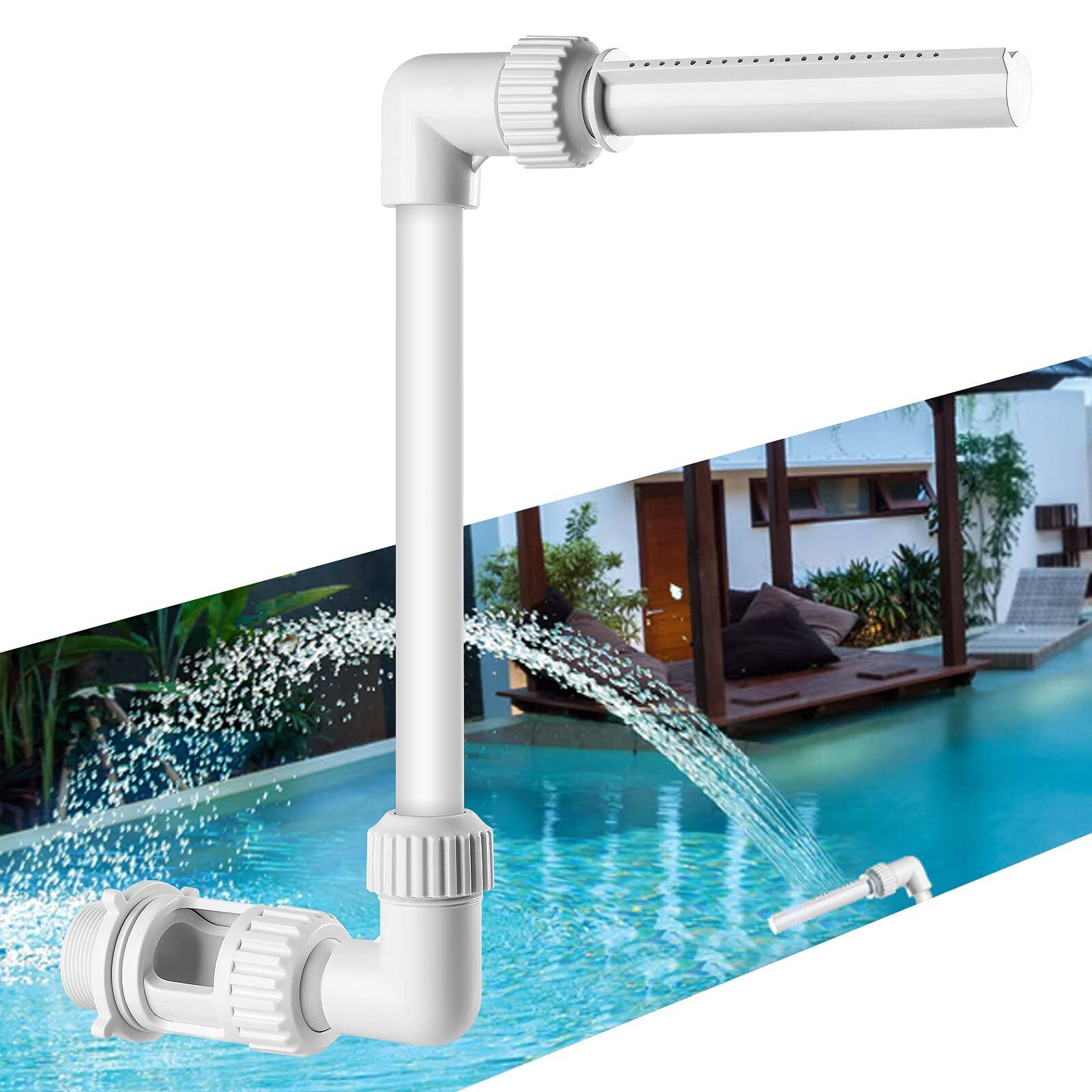 Swimming Pool Waterfall Fountain Kit PVC Feature Water Spay Pools Spa ...