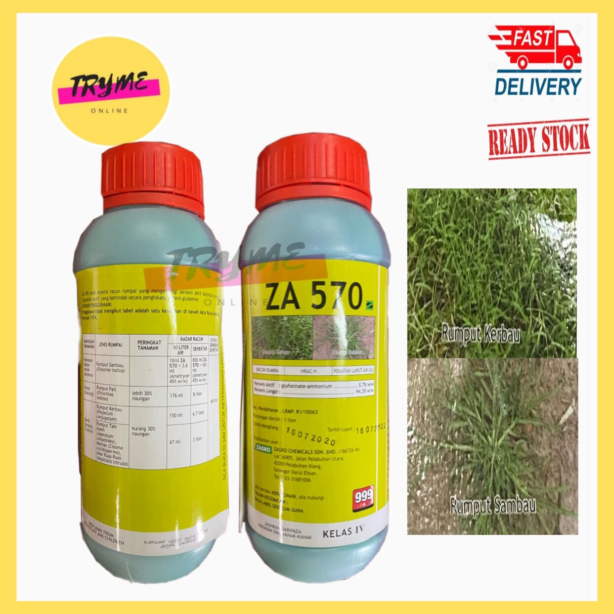 ZA 570 1LITER RACUN RUMPAI RACUN RUMPUT HERBICIDE | Lazada