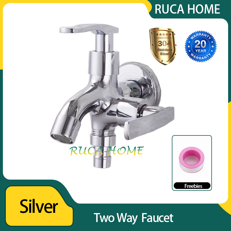 RUCA 304 Stainless Steel 1 Into 2 Out Two-way Wall Mounted Faucet Black ...