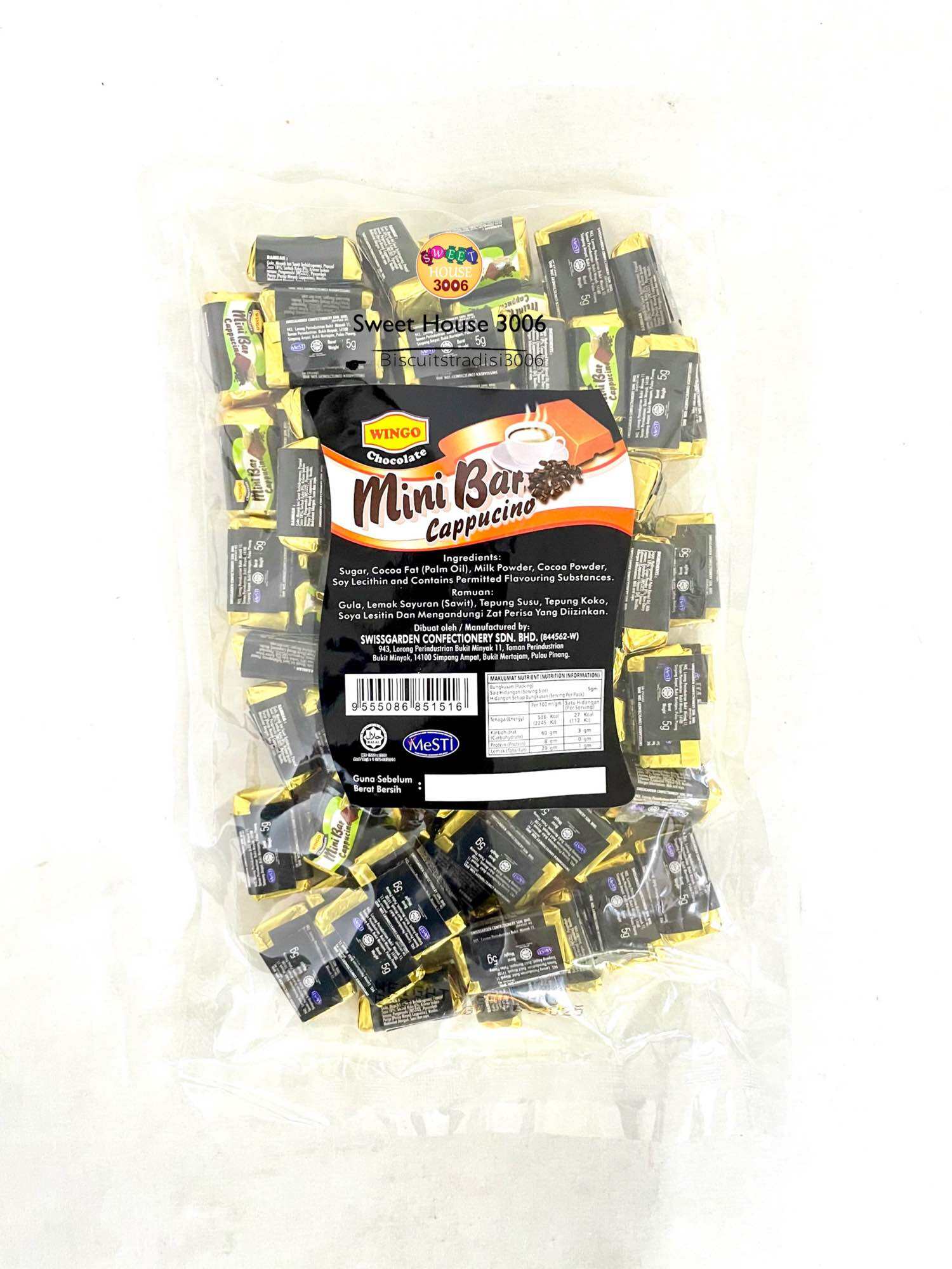 Wingo Chocolate Mini Bar Milk Choco Coklat Peanut Flavour 600g | Lazada