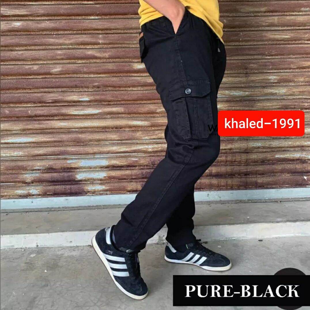 Elasticated waist seluar kerja/Cargo Six pocket slack Pant /slim fit ...